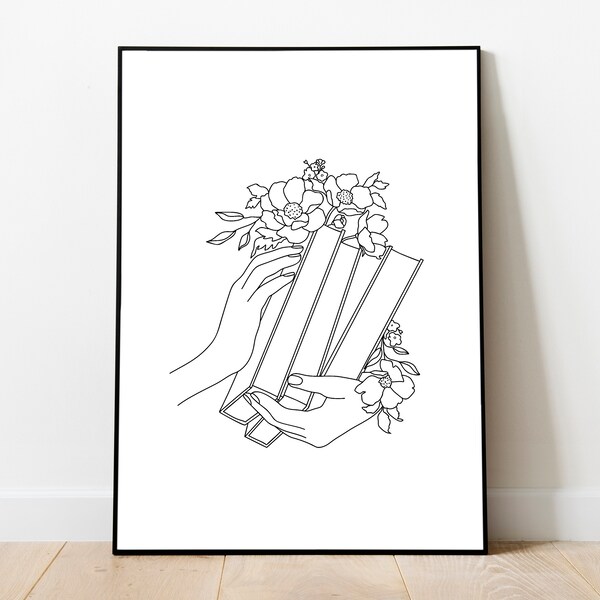 Floral Line Art Book - Etsy