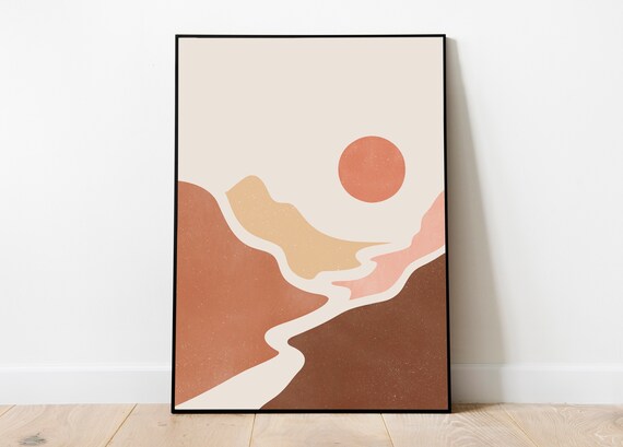 Sun Landscape Art Print Abstract Sun Art Print Minimalist | Etsy
