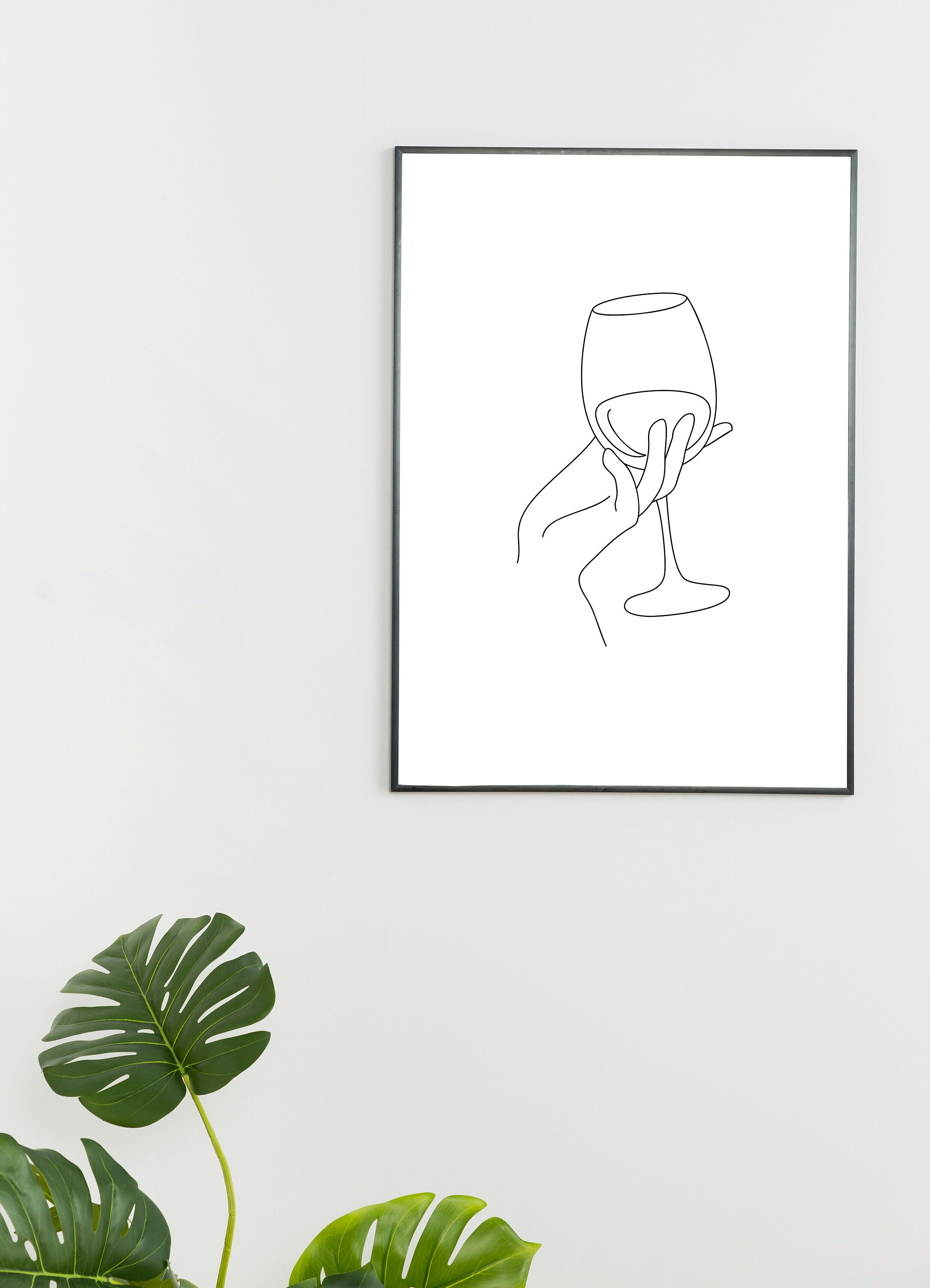 Wine Print Fine Line, Wine Woman Line Art, Minimalist Wine Lover Art ...