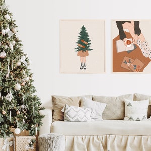 Boho Christmas Set of 12 Prints, Christmas Posters, Christmas Gallery ...