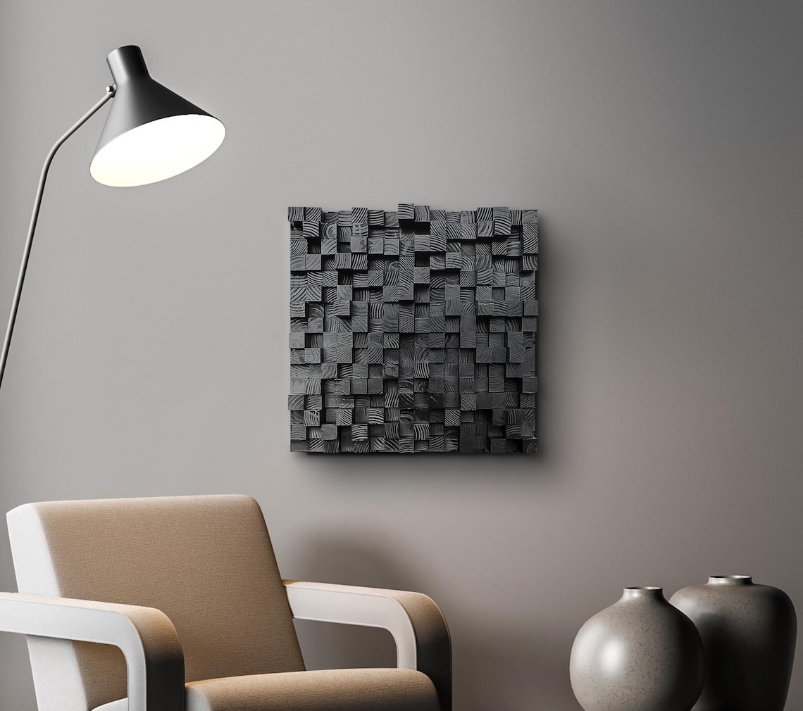 3D Wall Art, Sound Diffusing Panel, Sound Diffuser, Cube Wall Art ...