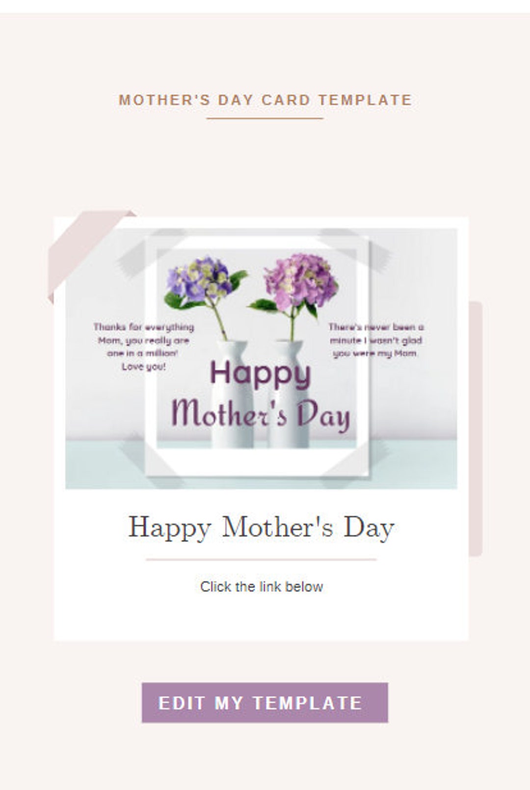 Printable Editable Mother's Day Card Template | Digital Card | You Can ...