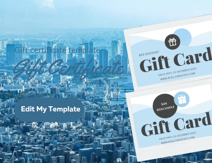 Printable Editable Gift Certificate Template | Digital Product - Etsy