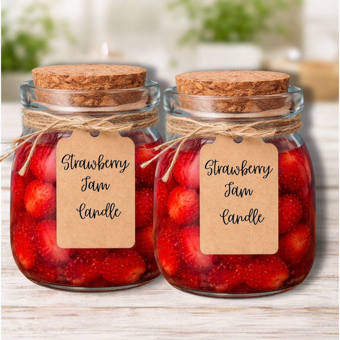 Strawberry Jam Candle – Handmade Soy & Gel Wax, Fruity Dessert Scent - Etsy