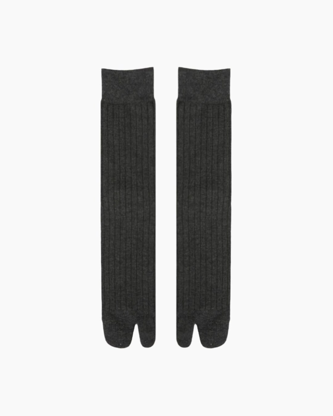 Ribbed Crew Tabi Socks Dark Black White Cotton Tabi Socks Socks for ...