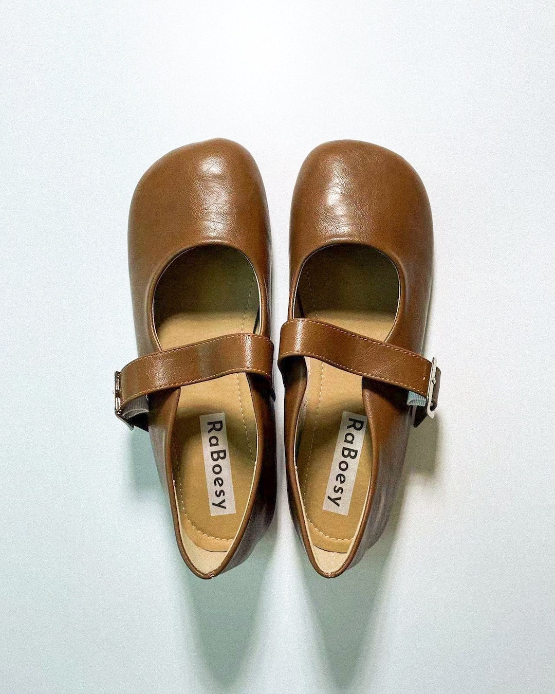 Eco Leather Retro Style Round Toe Mary Jane Flats Vintage Adjustable ...