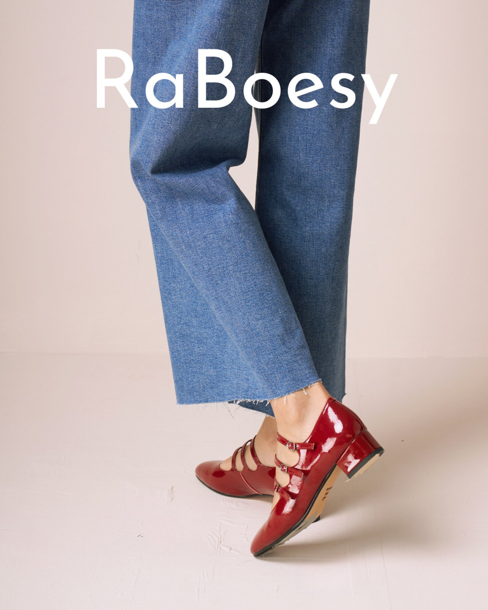 Women Retro Style Round Toe Three Straps Mary Jane Heels Classic Red ...