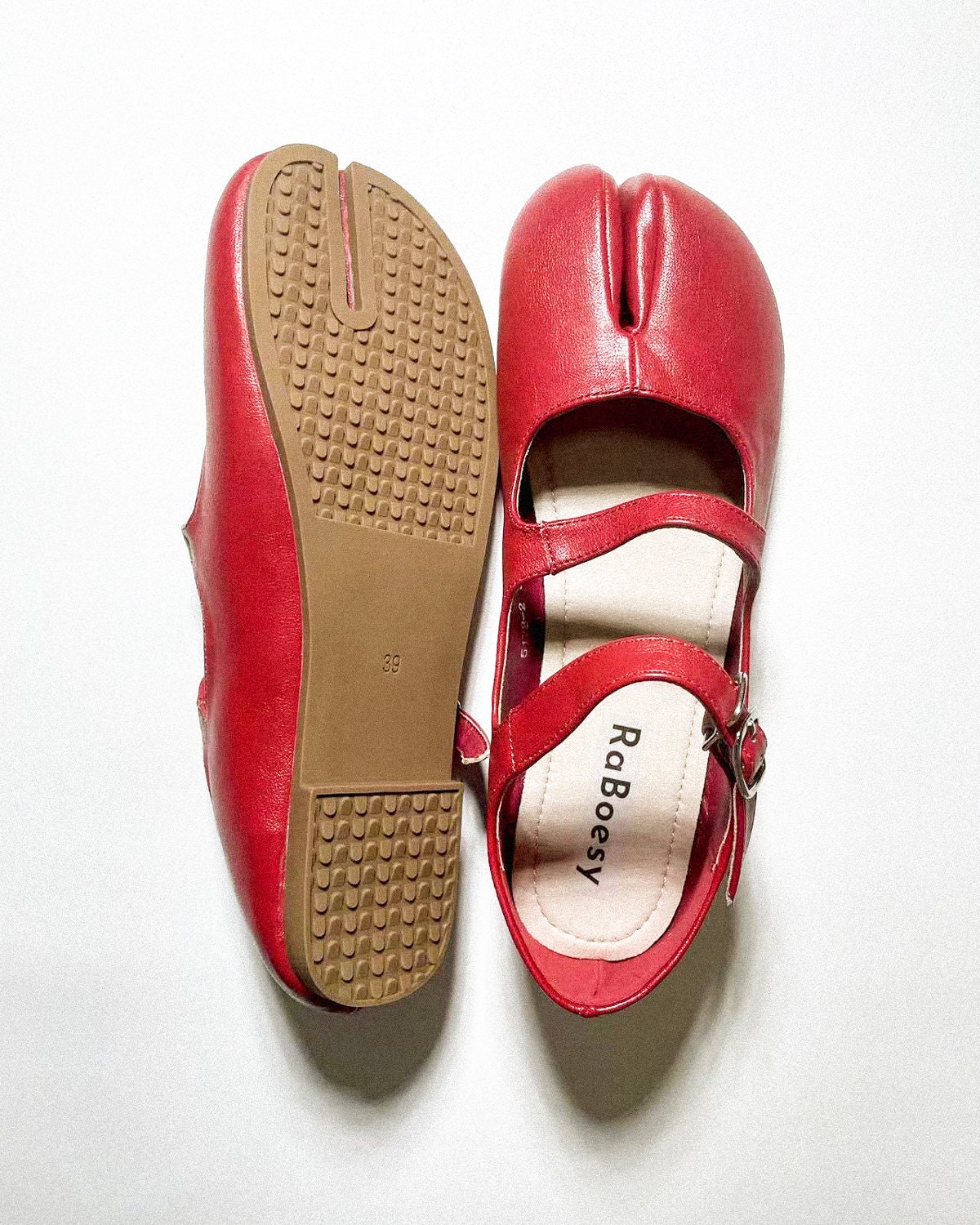 Women Eco Friendly Split Toe Tabi Ballet Flats Vintage Red - Etsy UK