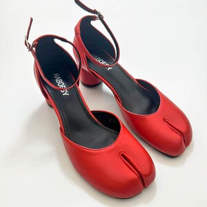 Modern Style Black Silver Tabi Sandals | Eco Leather Tabi Pumps ...