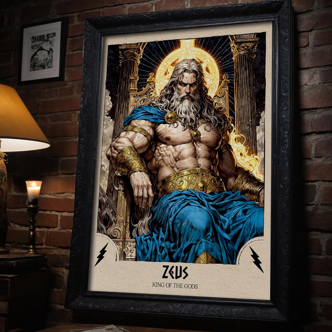 Zeus Greek God Printable Poster | Mythology Wall Art | Downloadable ...