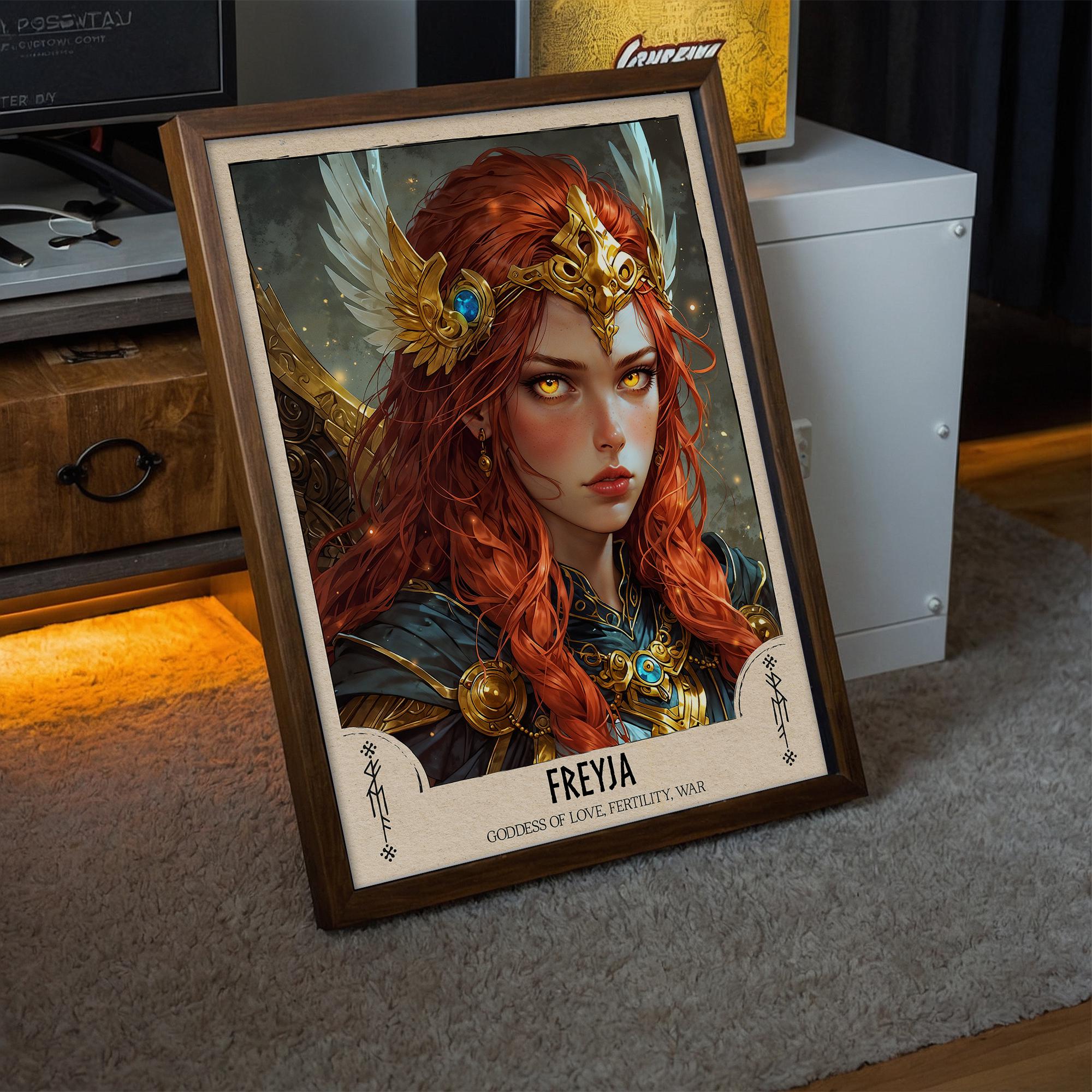 Freyja Norse Goddess Printable Poster Nordic Mythology Wall Art Instant ...