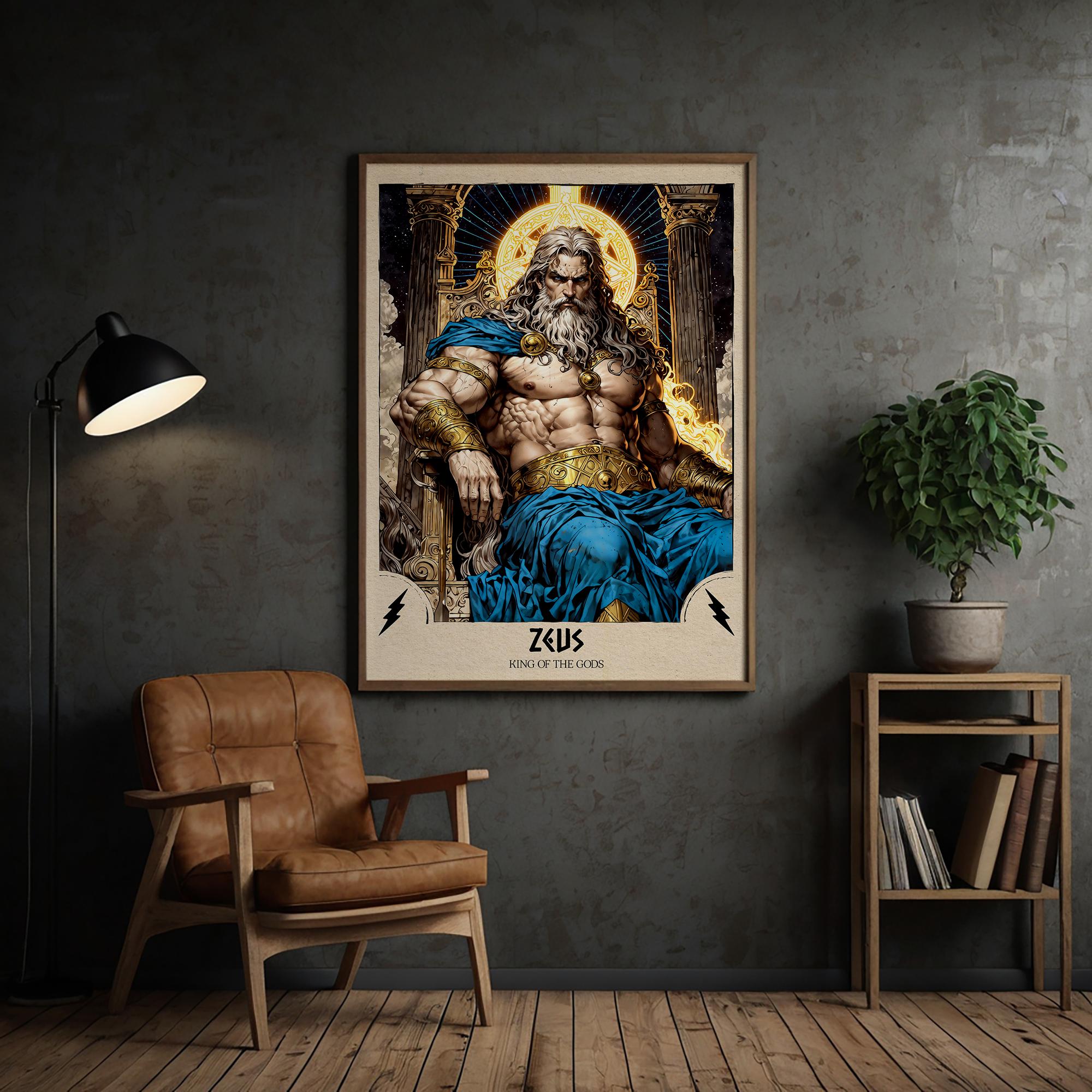 Zeus Greek God Printable Poster | Mythology Wall Art | Downloadable ...