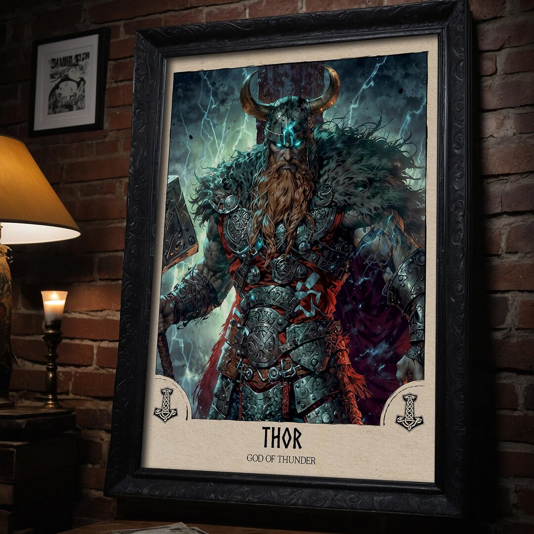Thor Norse God Printable Poster Viking Mythology Wall Art Instant ...