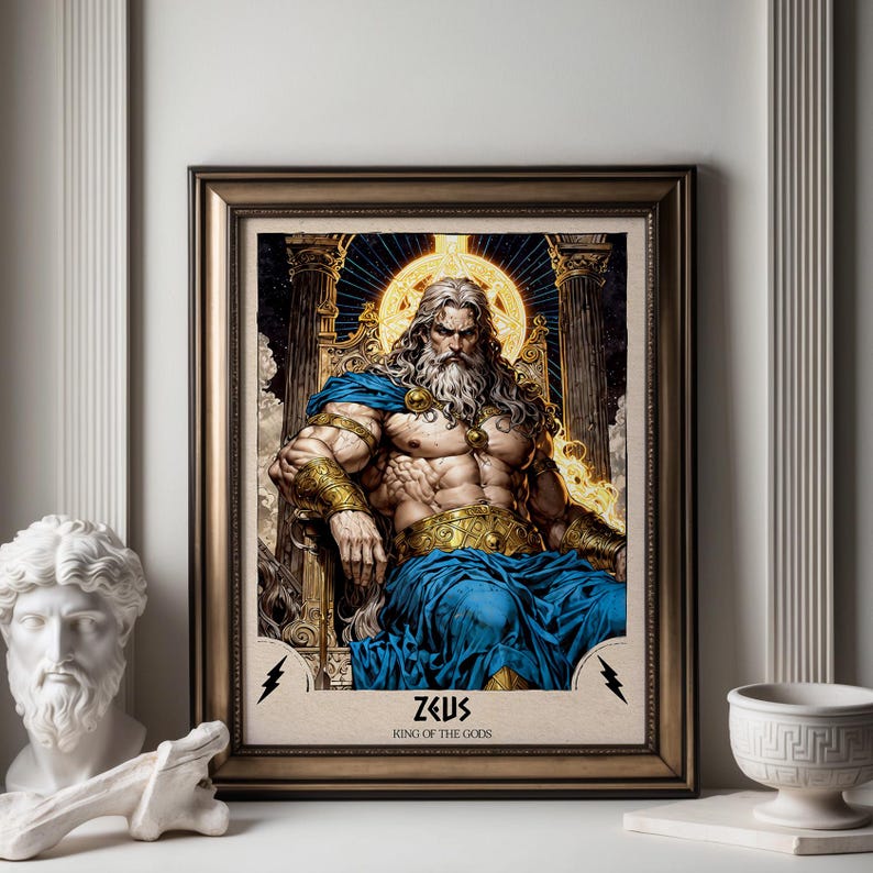 Zeus Greek God Printable Poster | Mythology Wall Art | Downloadable ...