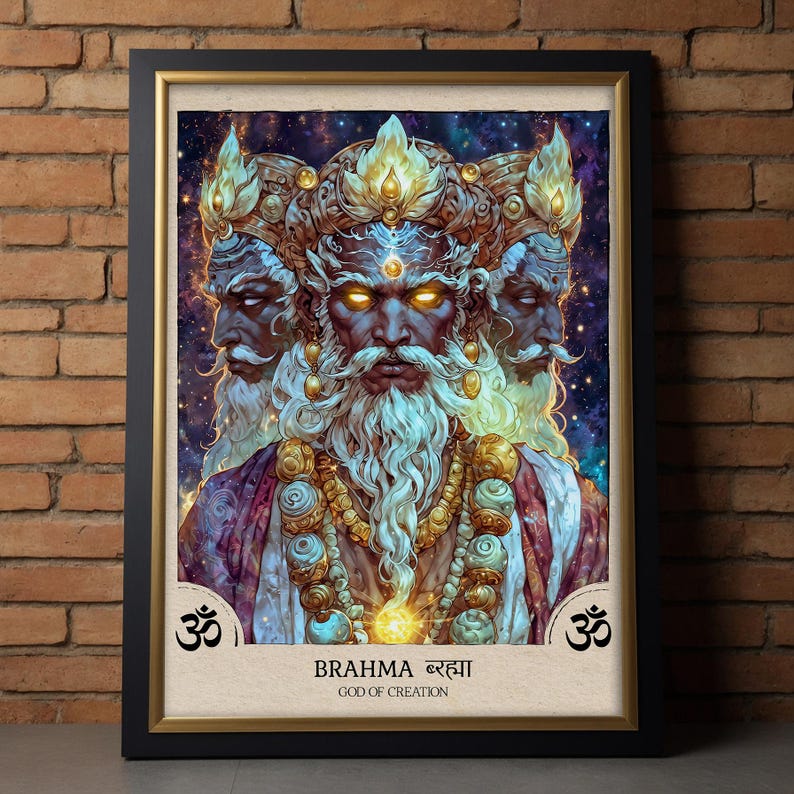 Brahma Hindu God Printable Poster | Indian Mythology Wall Art ...