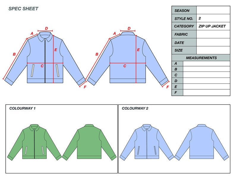 Denim Jacket Adobe Illustrator Tech Pack / Vector Drawing - Etsy