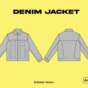 Denim Jacket Adobe Illustrator Tech Pack / Vector Drawing - Etsy