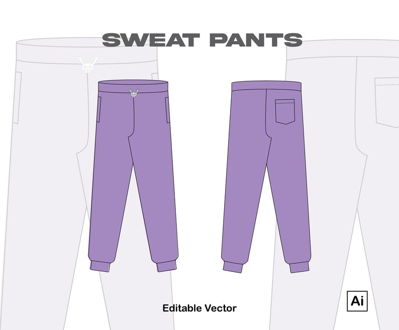 Sweat Pants Jacket Adobe Illustrator Tech Pack / Vector Drawing - Etsy