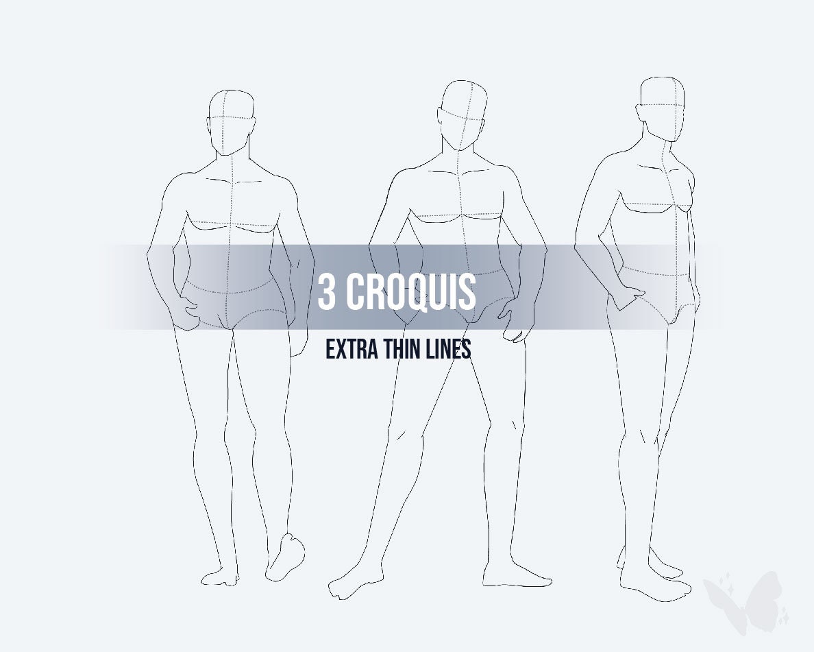 Male Fashion Figure Template 002 Male Croquis - Etsy