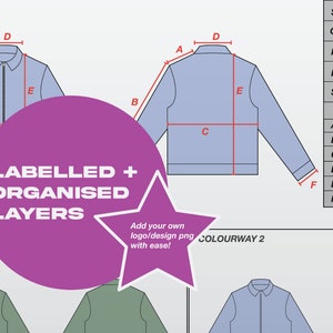 Denim Jacket Adobe Illustrator Tech Pack / Vector Drawing - Etsy