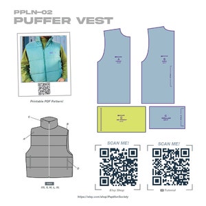PPLN-02 Puffer Vest Printable PDF Pattern - Etsy