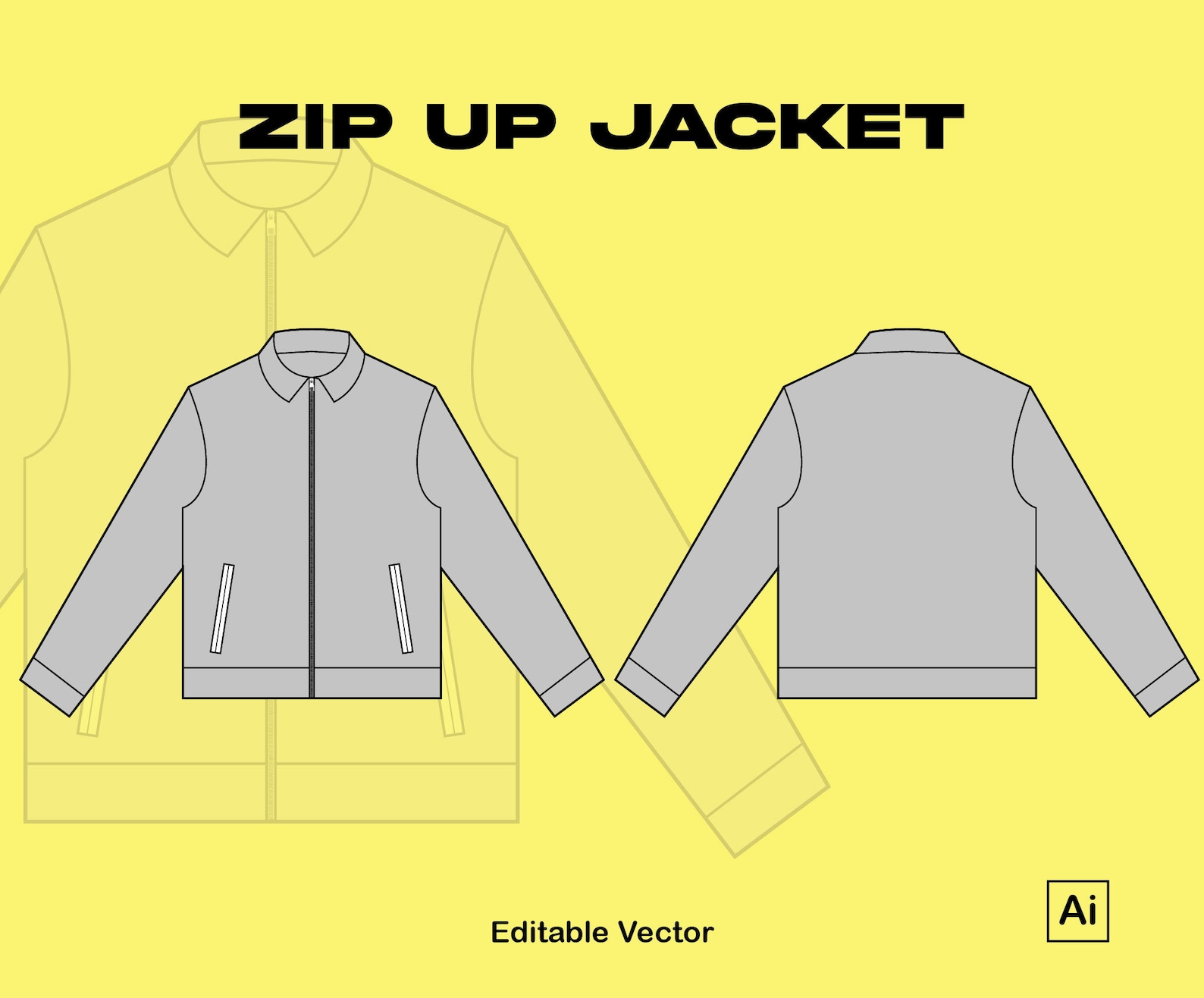 Denim Jacket Adobe Illustrator Tech Pack / Vector Drawing - Etsy