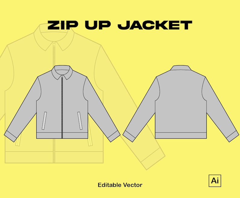 Denim Jacket Adobe Illustrator Tech Pack / Vector Drawing - Etsy