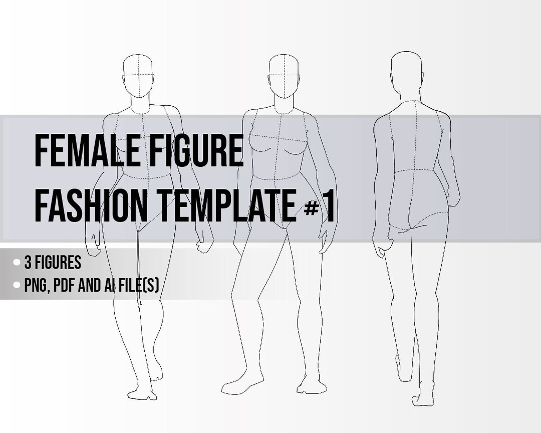 Female Fashion Figure Template 001 | Female Croquis - Etsy