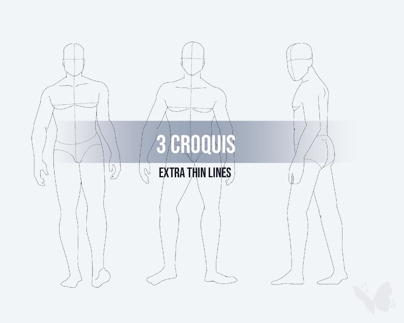 Male Fashion Figure Template 001 Male Croquis - Etsy
