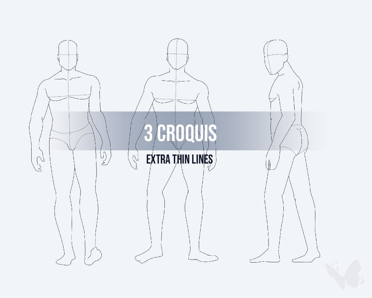 Male Fashion Figure Template 001 Male Croquis - Etsy