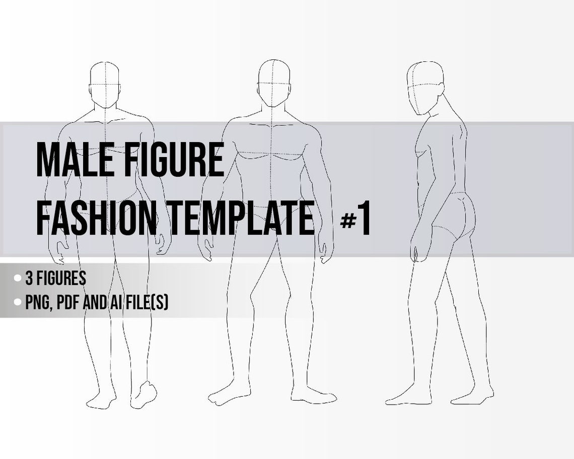 Male Fashion Figure Template 001 Male Croquis - Etsy