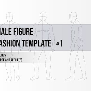 Male Fashion Figure Template 001 | Male Croquis - Etsy