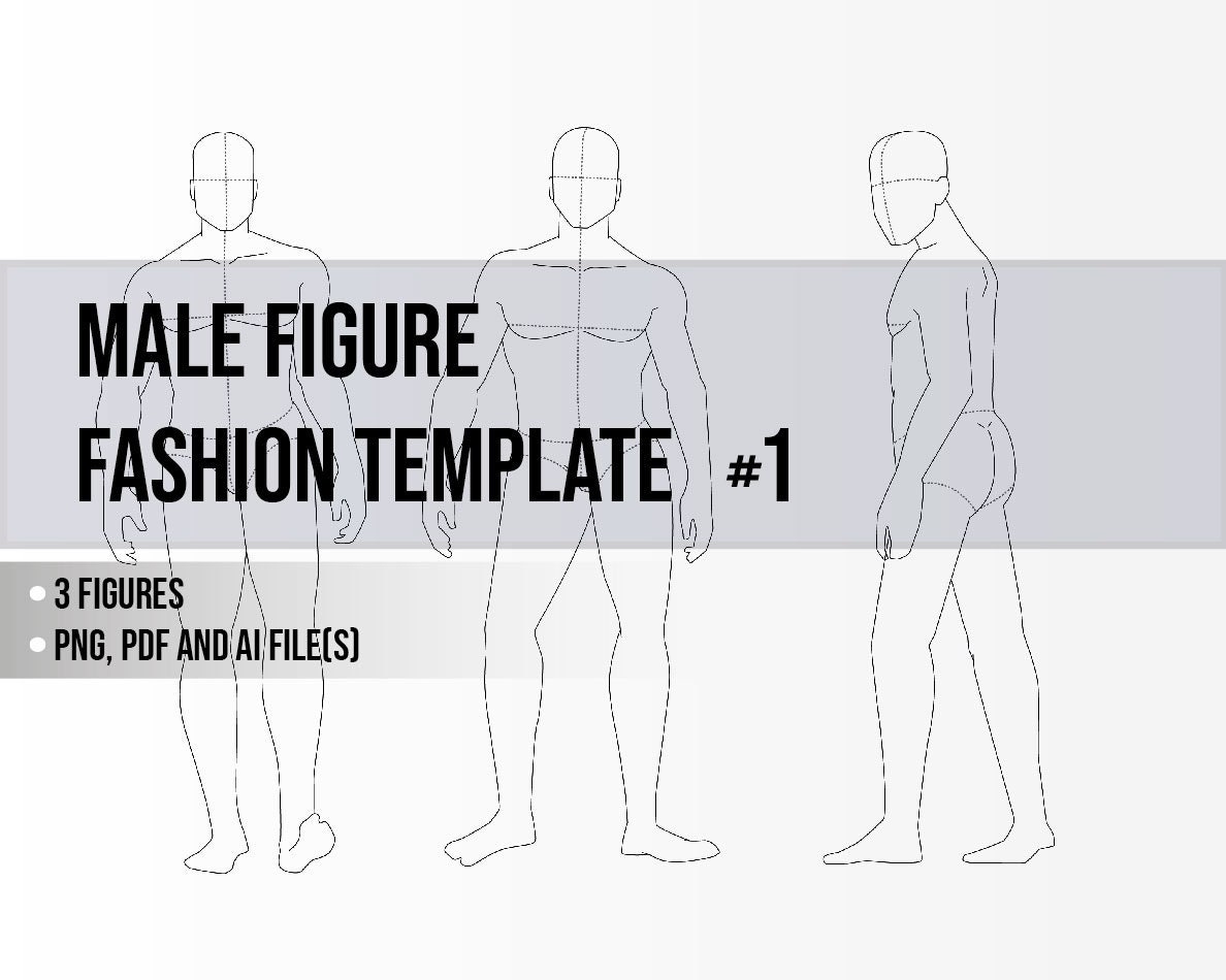 Male Fashion Figure Template 001 Male Croquis - Etsy