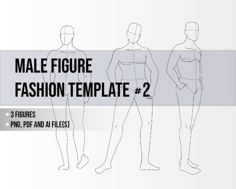 Male Fashion Figure Template 002 Male Croquis - Etsy