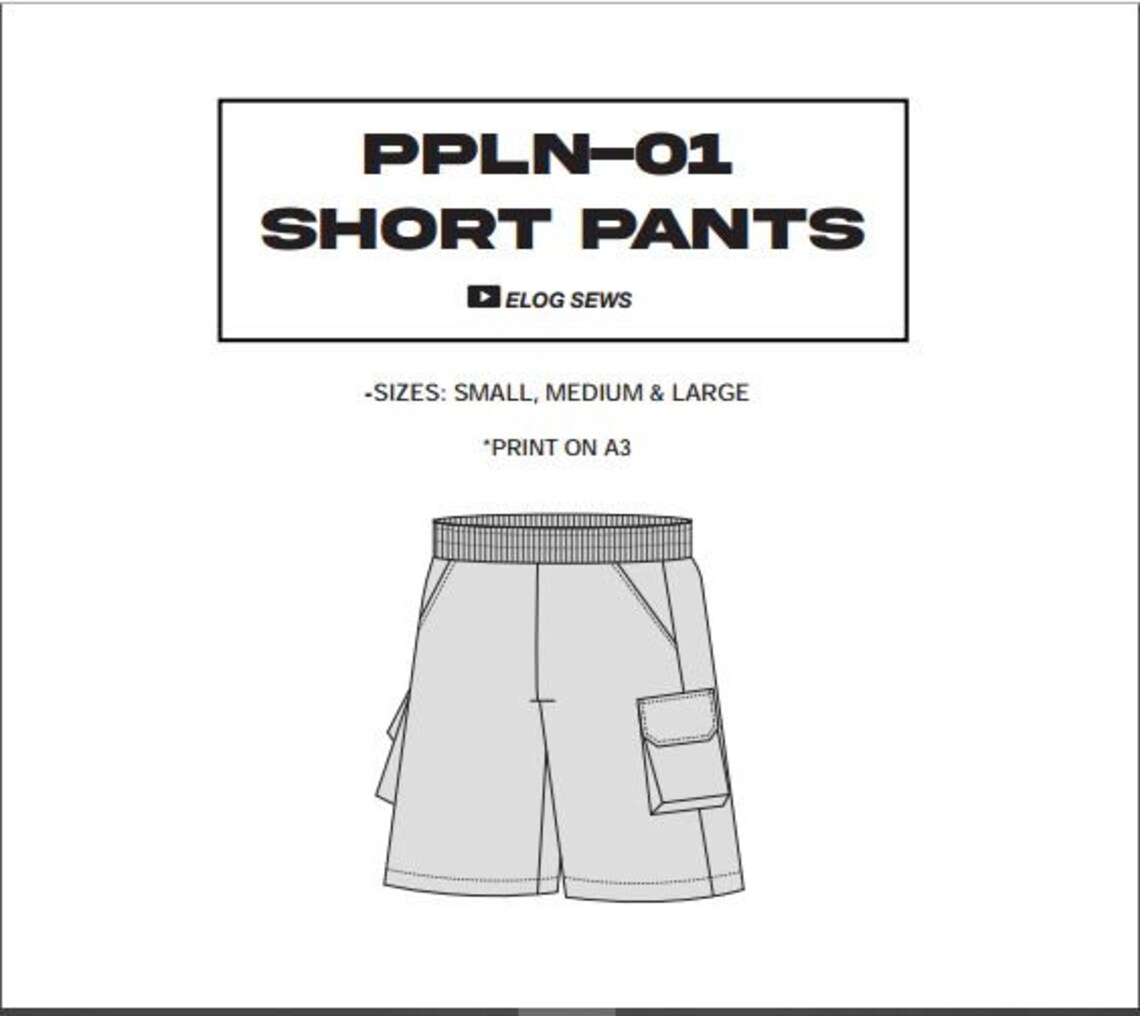 Street Wear Cargo Shorts Printable Pdf Pattern - Etsy
