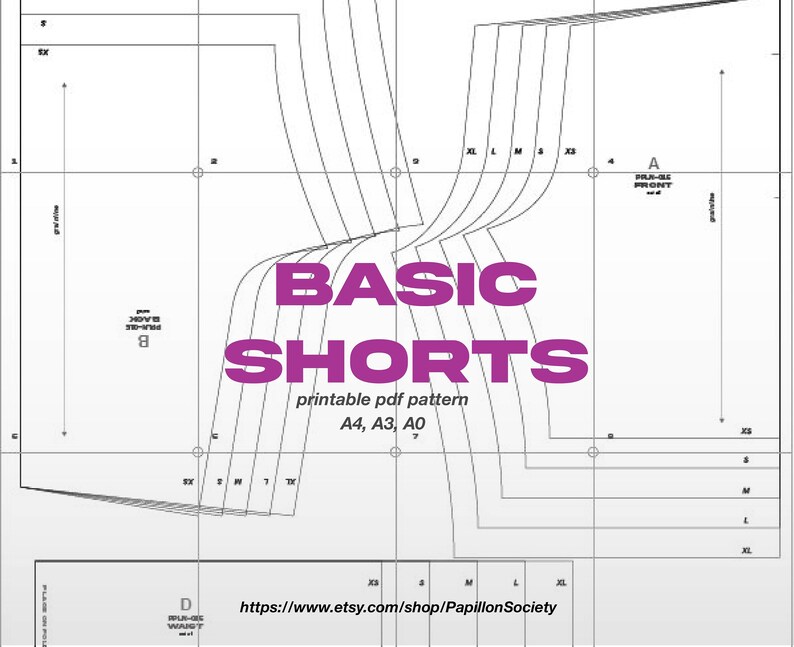PPLN-015 Basic Shorts Printable PDF Pattern - Etsy