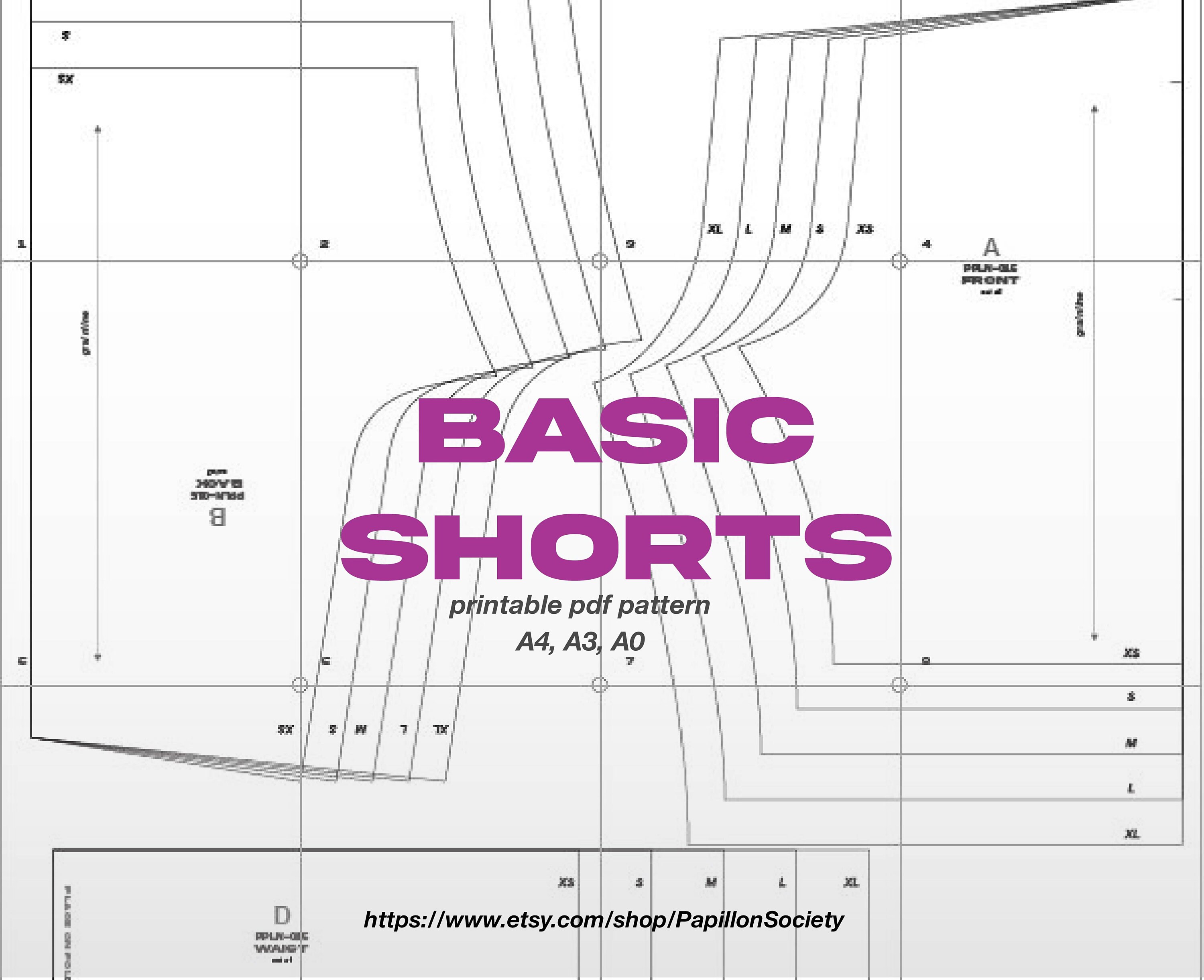 PPLN-015 Basic Shorts Printable PDF Pattern - Etsy