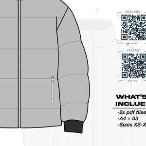 PPLN-011 Puffer Jacket and Vest PDF Pattern - Etsy