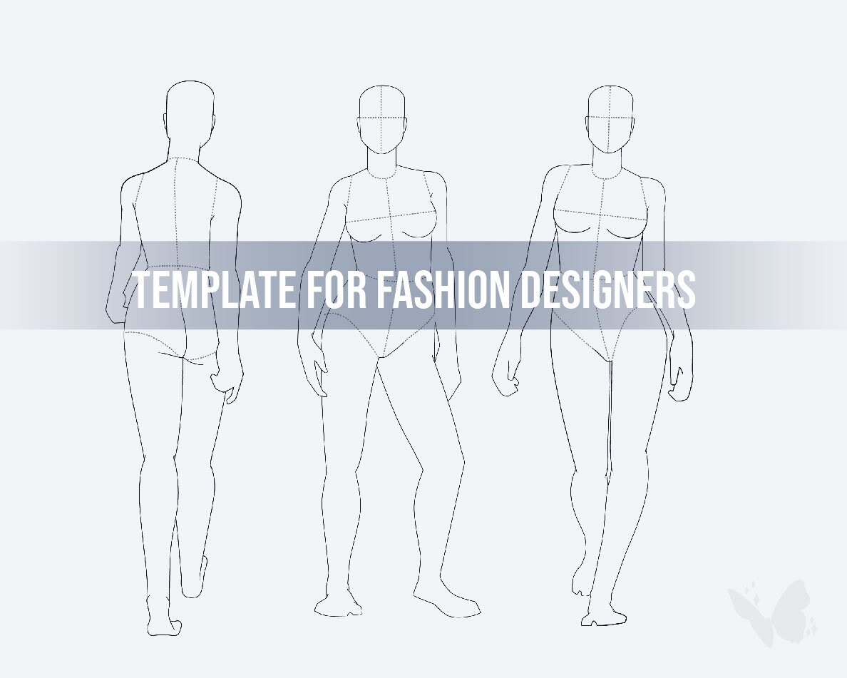 Female Fashion Figure Template 001 Female Croquis - Etsy