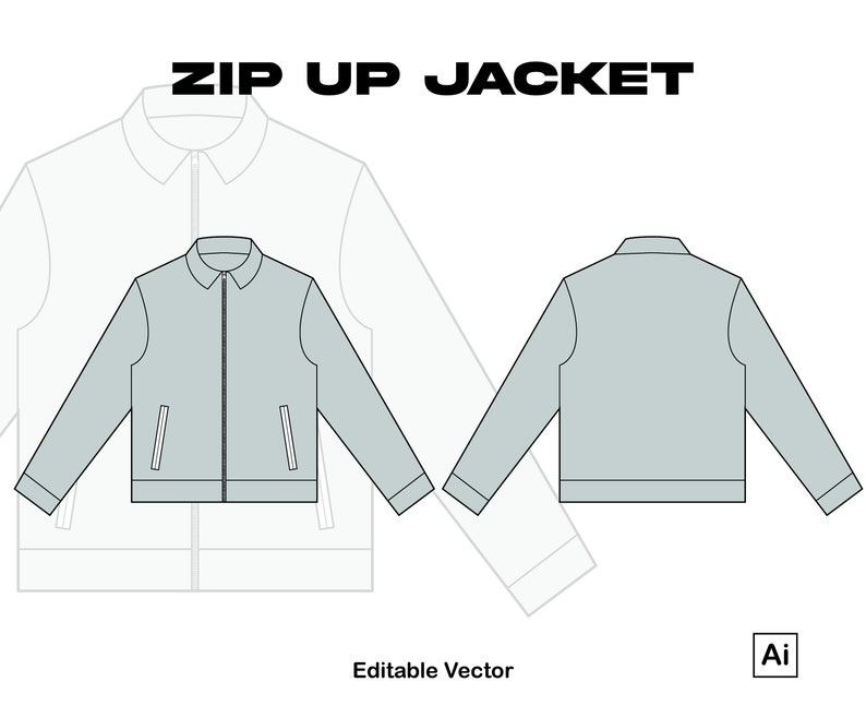 Denim Jacket Adobe Illustrator Tech Pack / Vector Drawing - Etsy