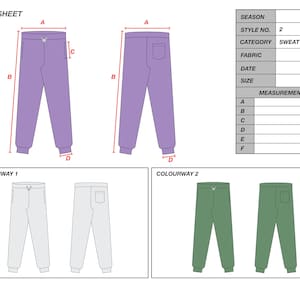 Sweat Pants Jacket Adobe Illustrator Tech Pack / Vector Drawing - Etsy