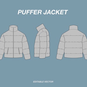 Puffer Jacket Adobe Illustrator Tech Pack / Vector Drawing - Etsy