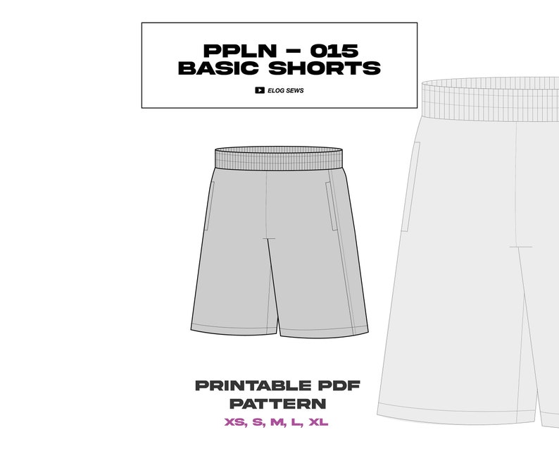 PPLN-015 Basic Shorts Printable PDF Pattern - Etsy