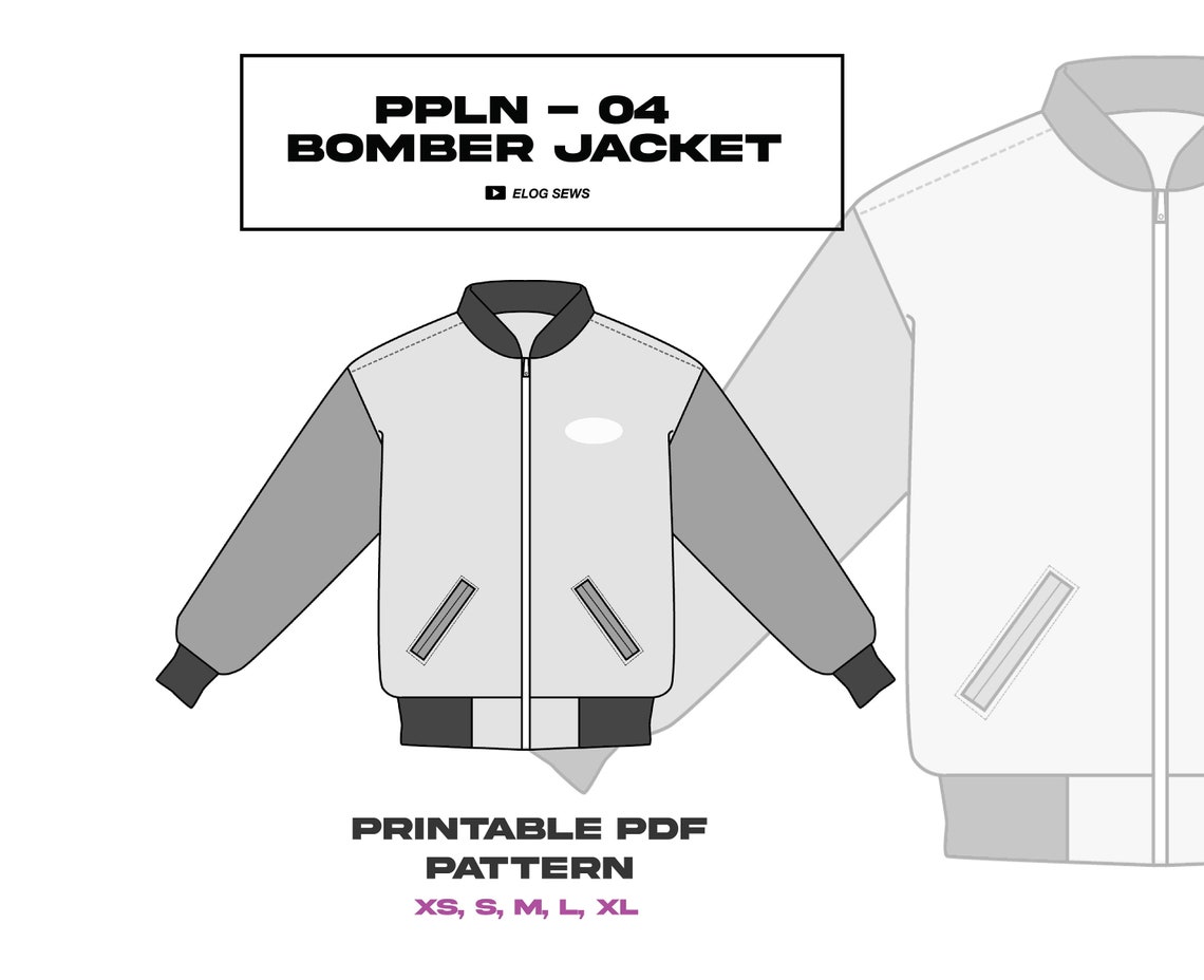 PPLN-04 Bomber Jacket Printable PDF Pattern - Etsy