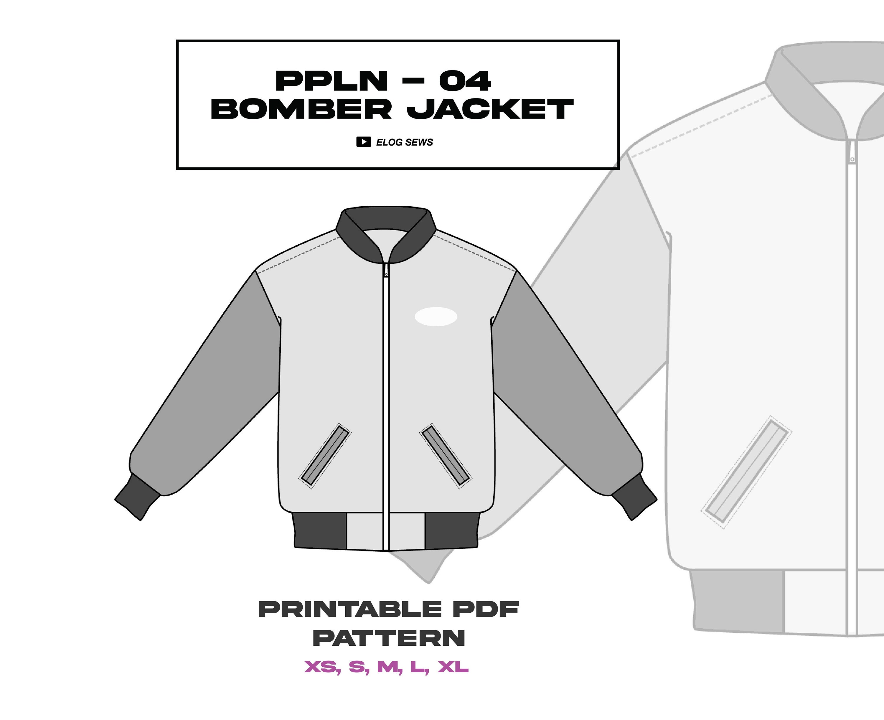 PPLN-04 Bomber Jacket Printable PDF Pattern - Etsy