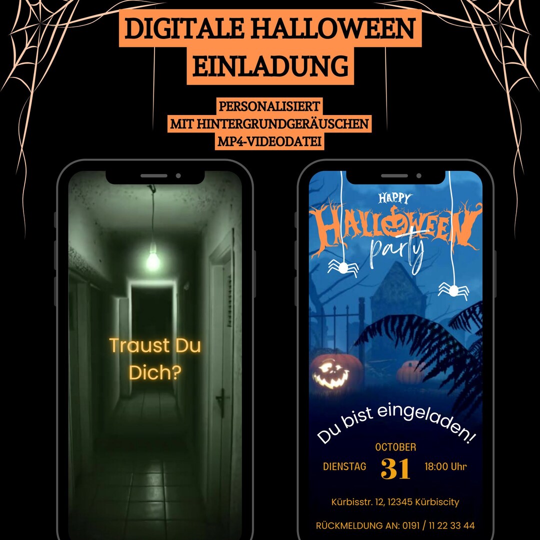 Digital Spooky & Animated Halloween Party Invitation With - Etsy