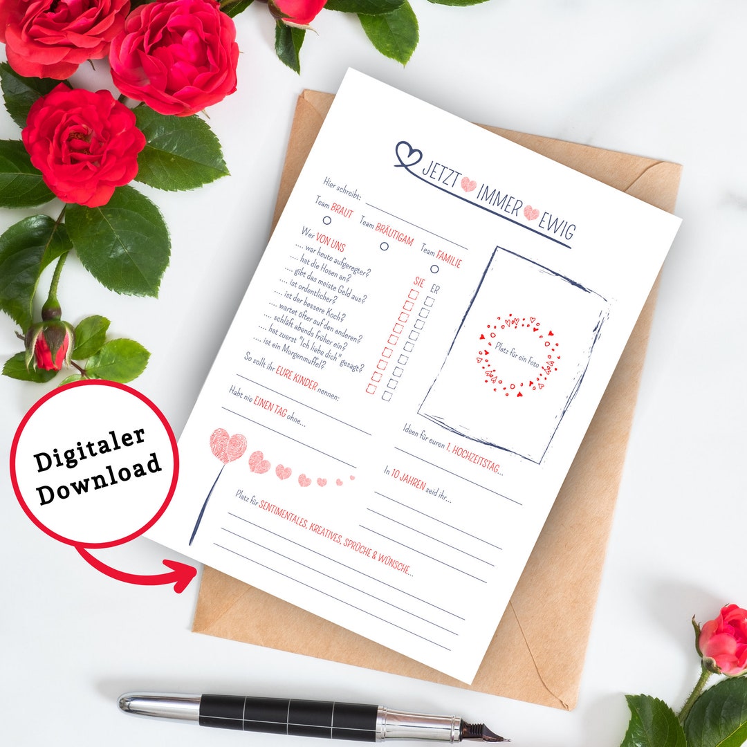 Download: Guest Book Cards With Questions to Fill Out for the Wedding ...