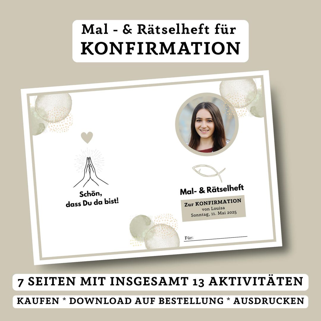 Personalized Coloring and Puzzle Book Beige for Confirmation – Games ...