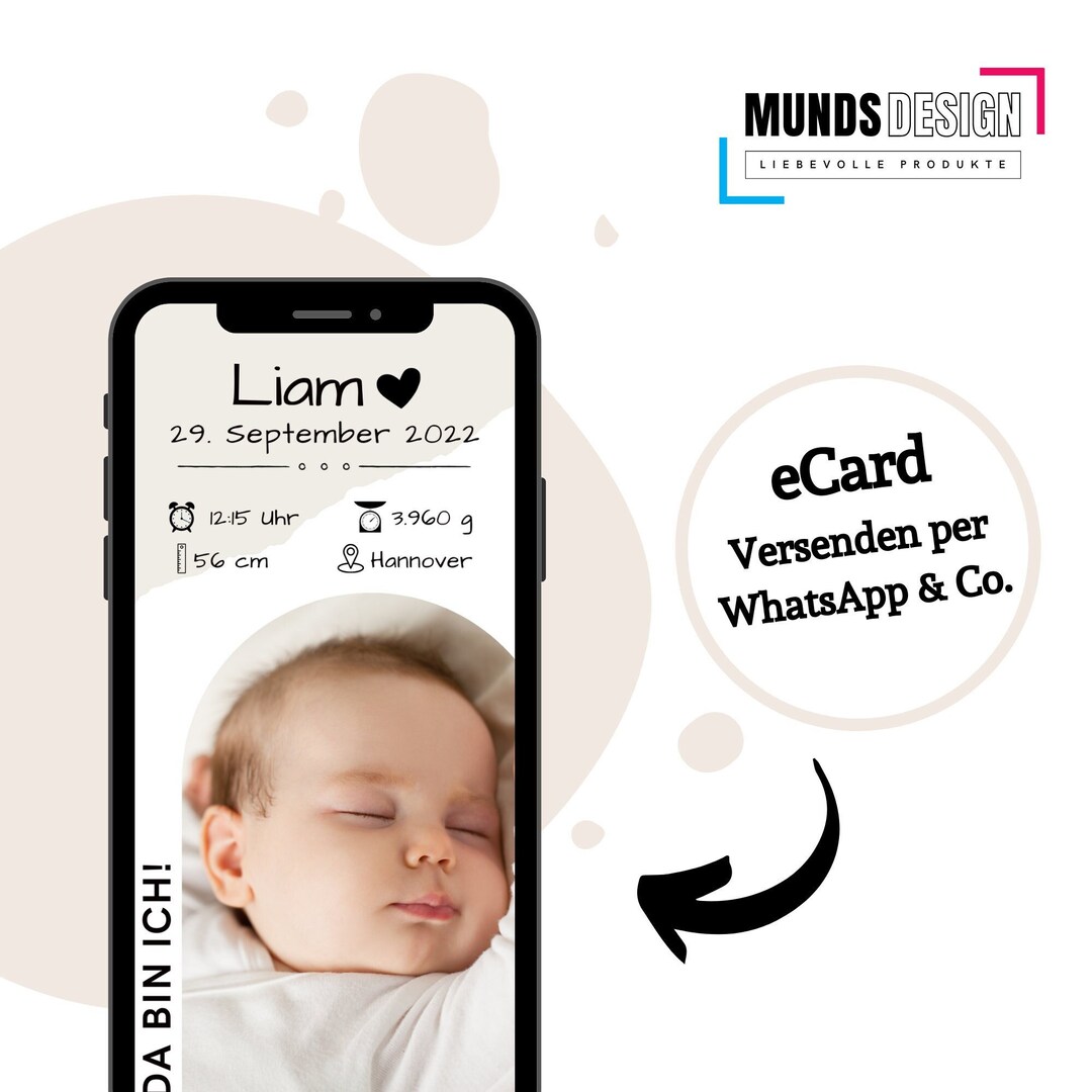 Digital Birth Announcement With Photo Personalized for Your - Etsy