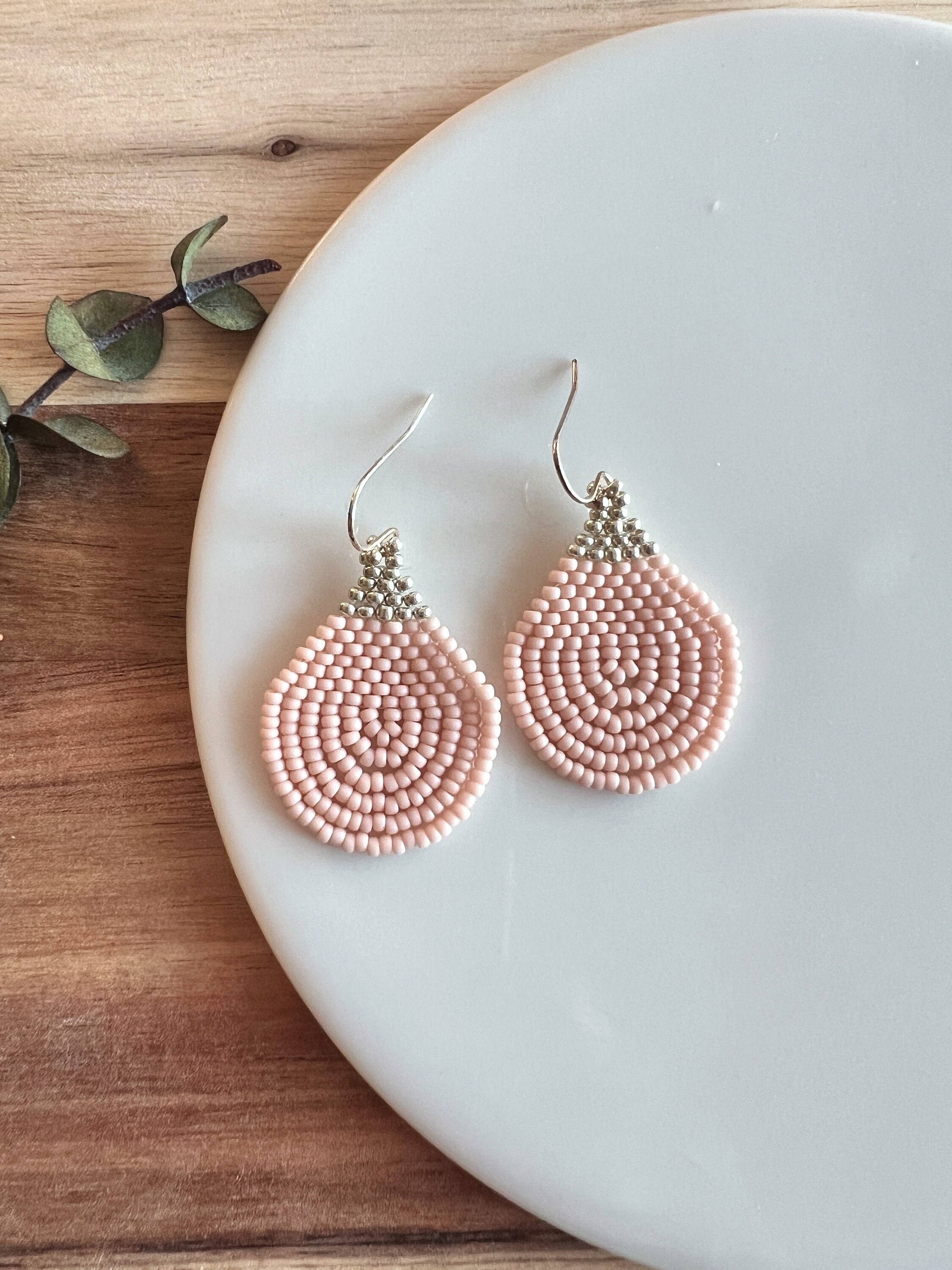 Multiple Colors Avail. - Silver Top Seed Bead Dangle Earrings With ...